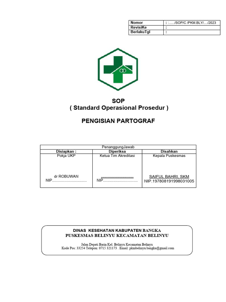 Sop Pengisian Partograf | PDF