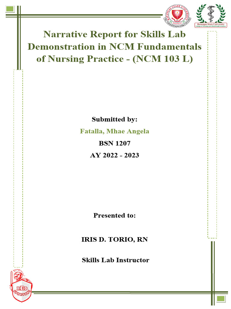 Narrative Format For SL 1 | PDF | Nursing | Patient