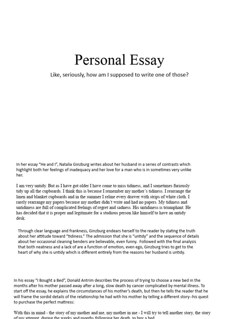 Personal Essay Guidelines | PDF