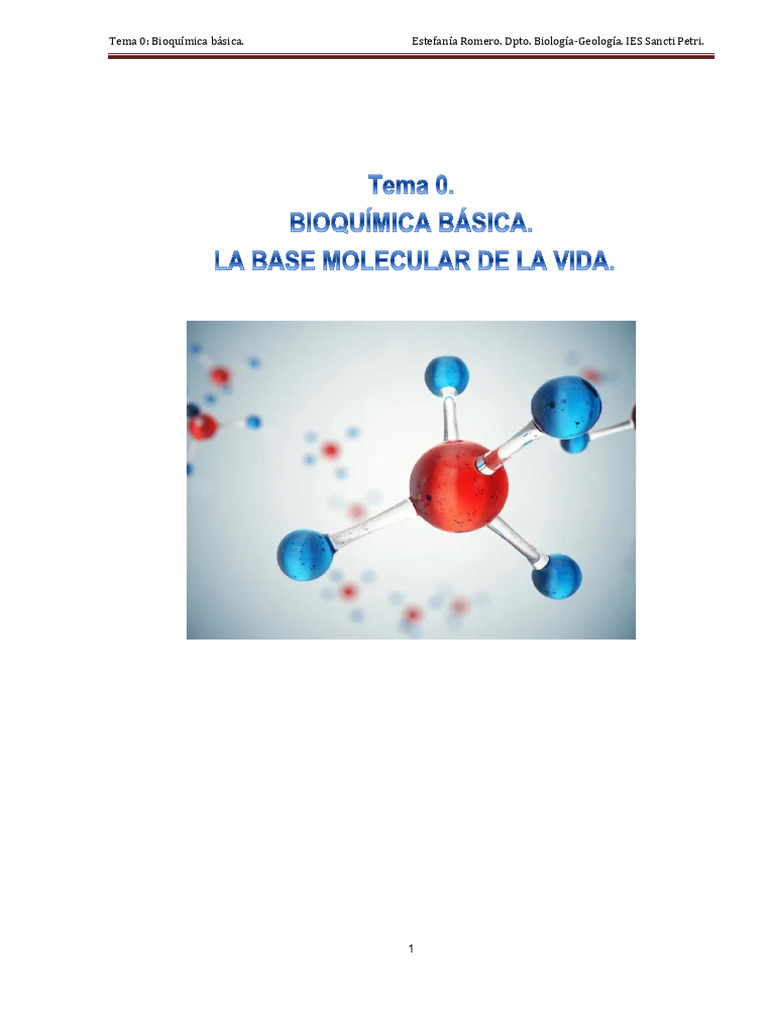 Tema 0 - Bioqca Hasta Glúcidos | PDF