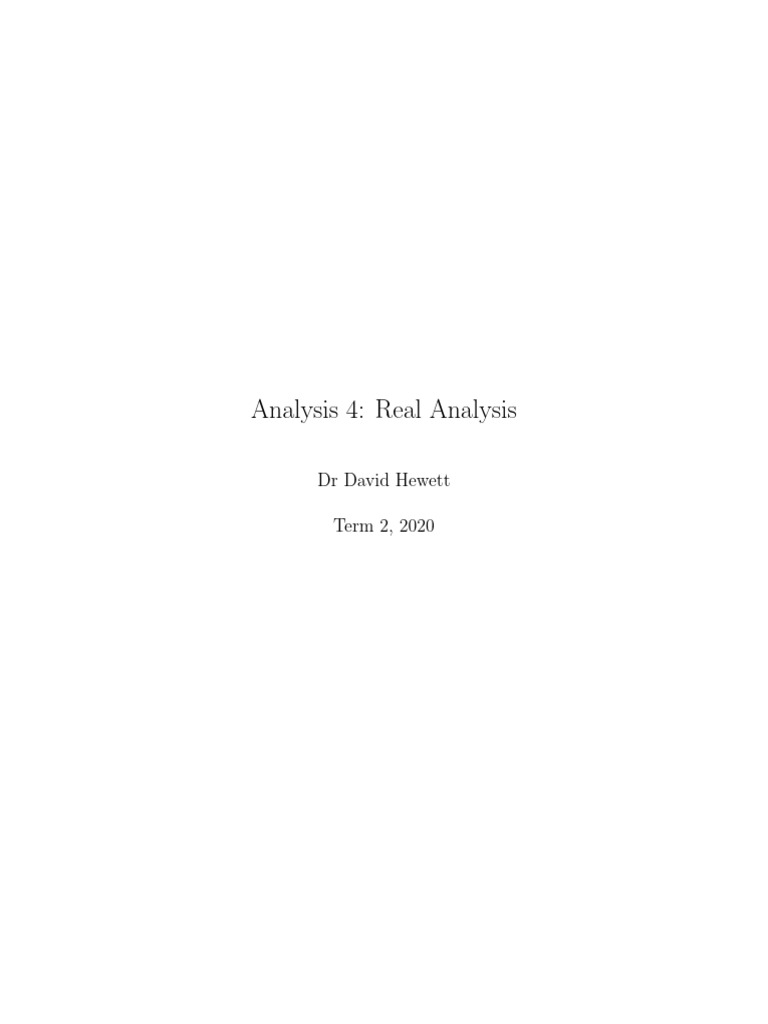 Analysis 4 Notes | PDF