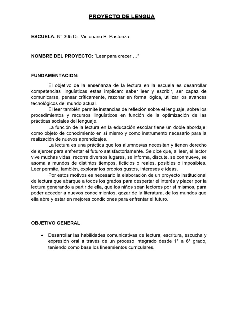 Proyecto Lector | PDF