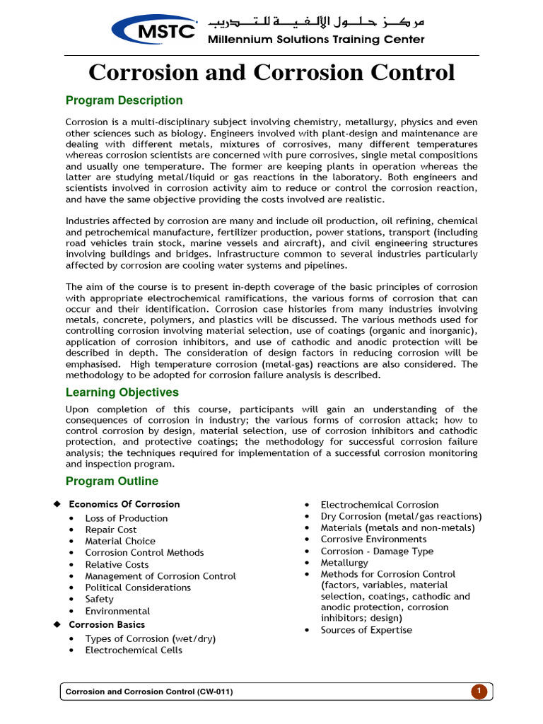 Corrosion Control Program Overview | PDF