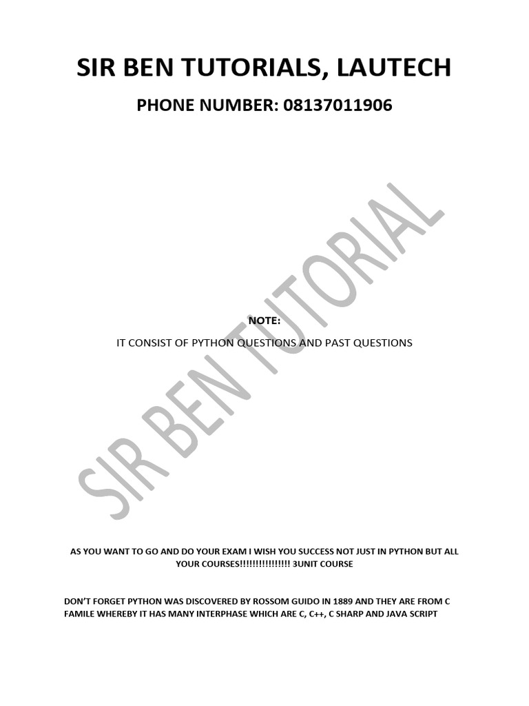 CSC 201 by Sir Ben Latest | PDF CSC 201 by Sir Ben Latest | PDF
