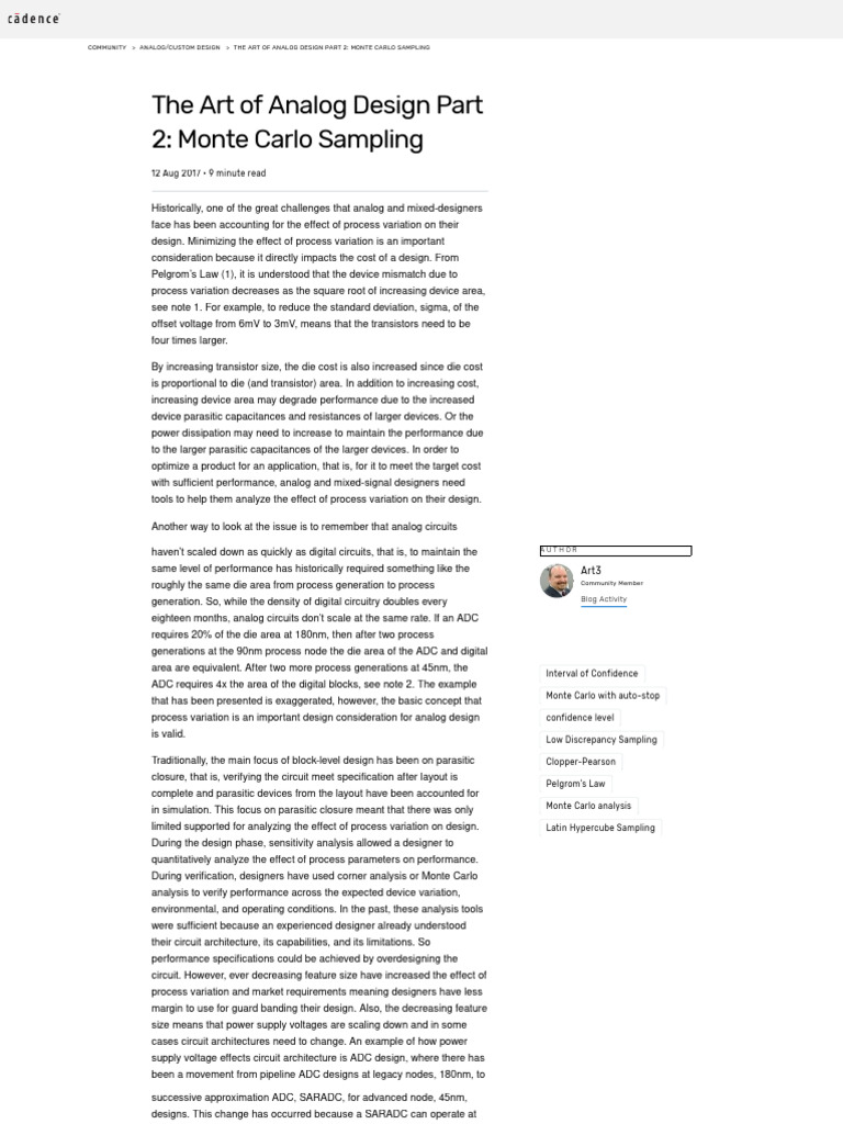 The Art of Analog Design Part 2 Monte Carlo Sampling - Analog - Custom Design - Cadence Blogs ...