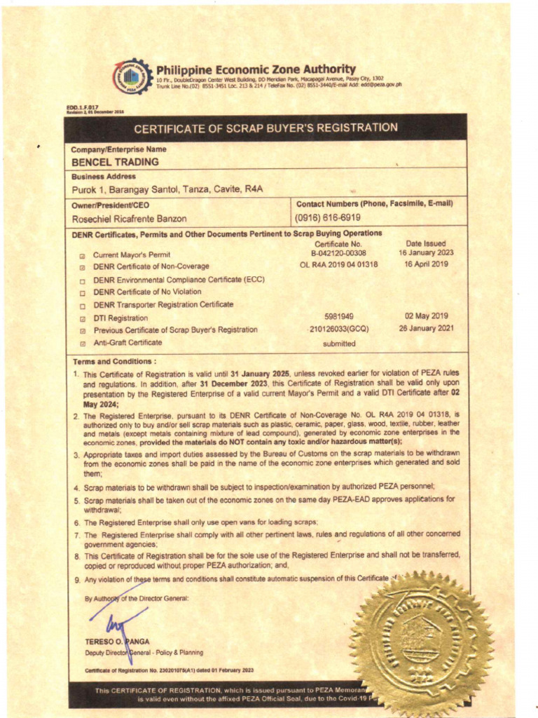 Scrap Registration | PDF