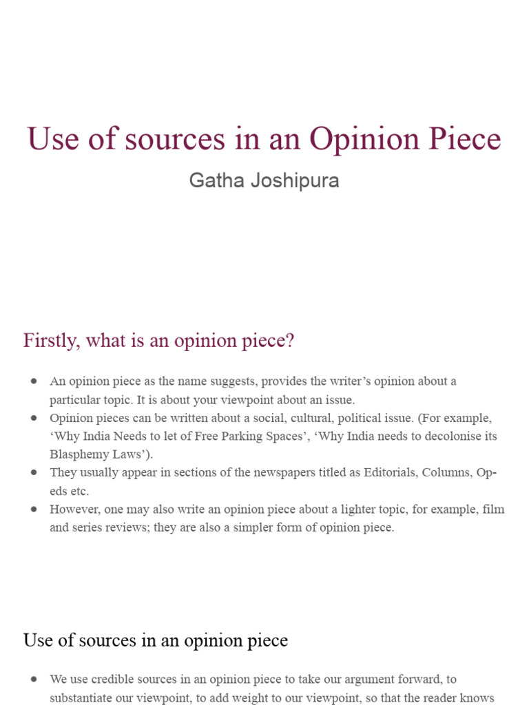 Crafting Effective Opinion Pieces | PDF | Essays
