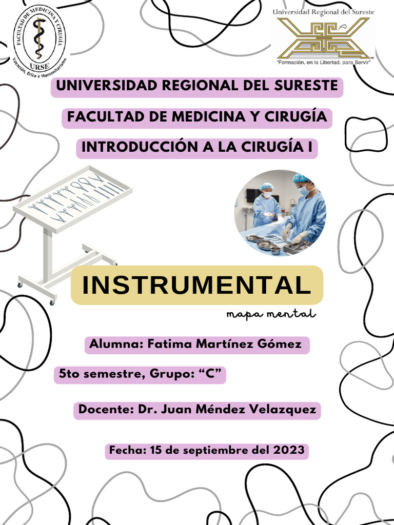 Mapa Mental de Instrumental Quirúrgico | PDF | Sutura Quirúrgica | Especialidades Medicas
