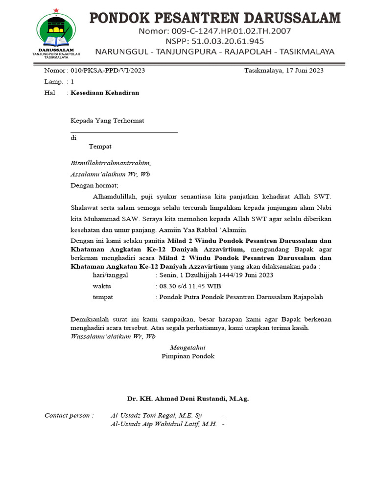 Contoh Undangan Wisuda Formal | PDF