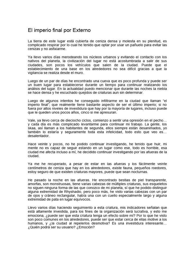 El Imperio Final Por Externo | PDF