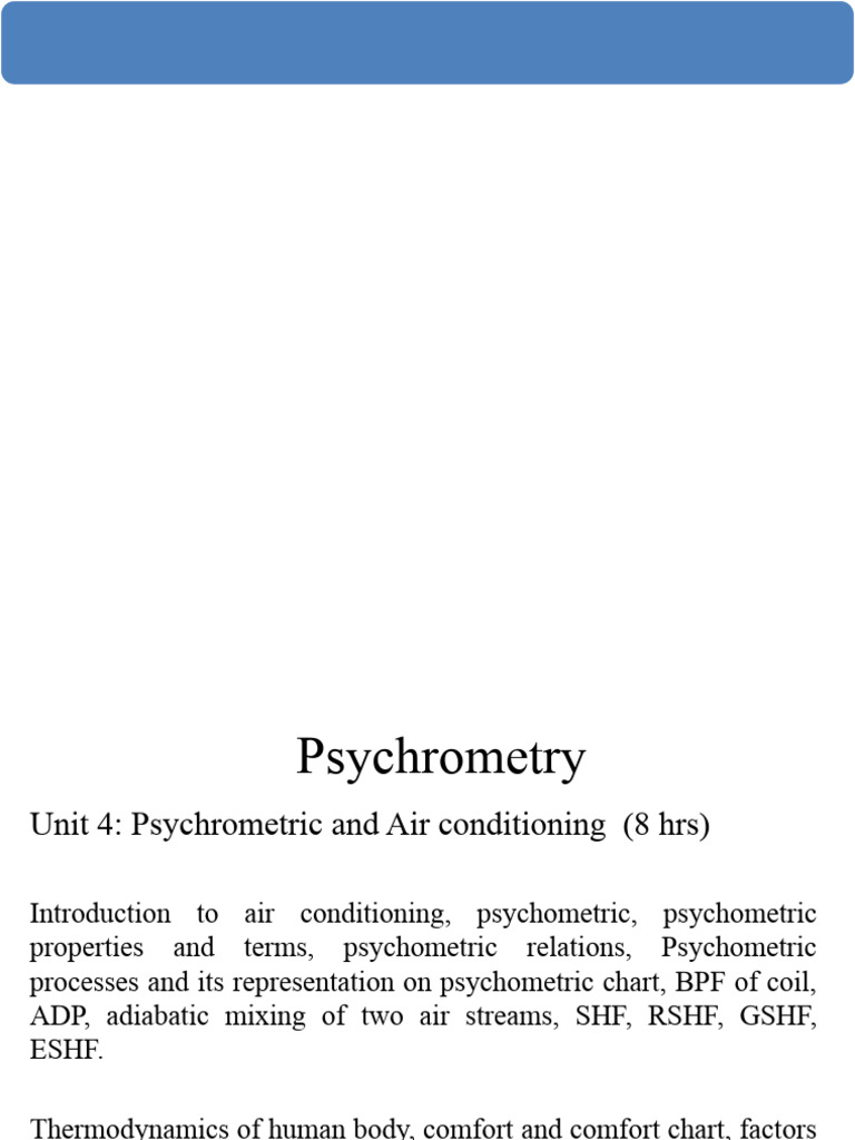 Psychrometry | PDF | Humidity | Atmosphere Of Earth