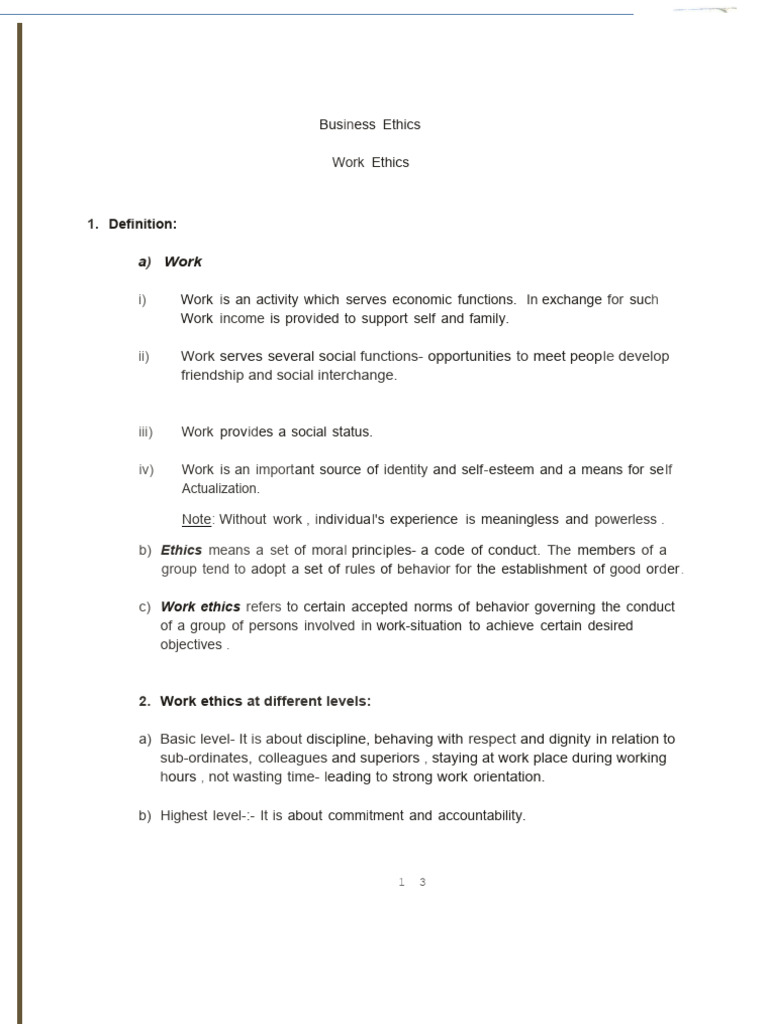 BE 4 (Work Ethics) | PDF