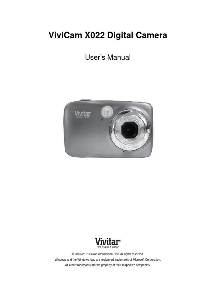 ViviCam X022 Camera Manual | PDF