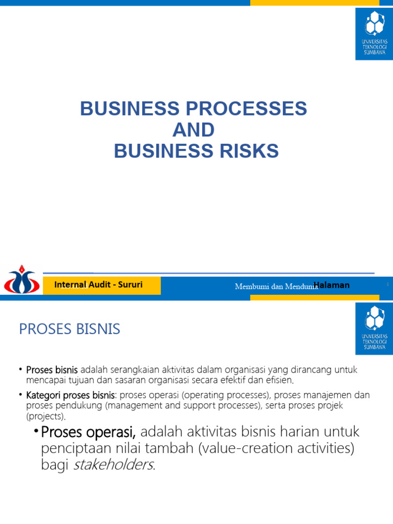 Bab 4 Business Processes and Business Risk | PDF