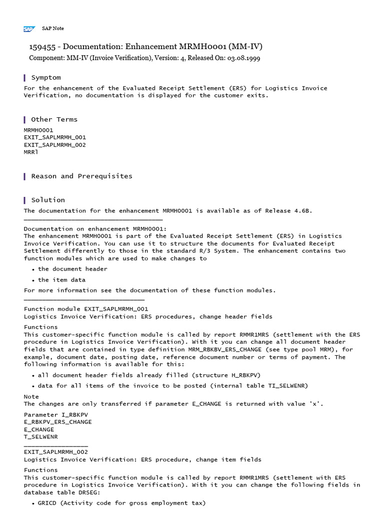 E - 20230922 - ERS Documentation Enhancement MRMH0001 MM-IV | PDF