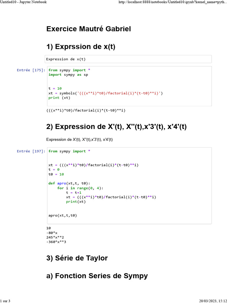 Calculs de séries et dérivées avec Sympy | PDF | Logiciel gratuit ...