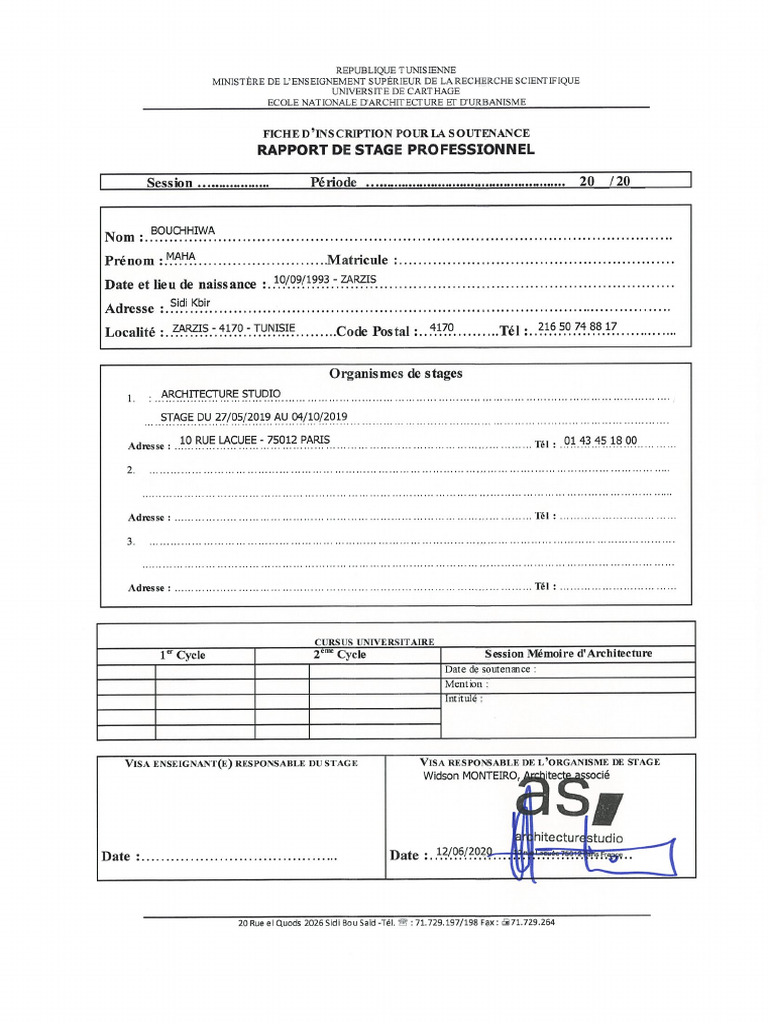 Fiche Pour Soutenance | PDF