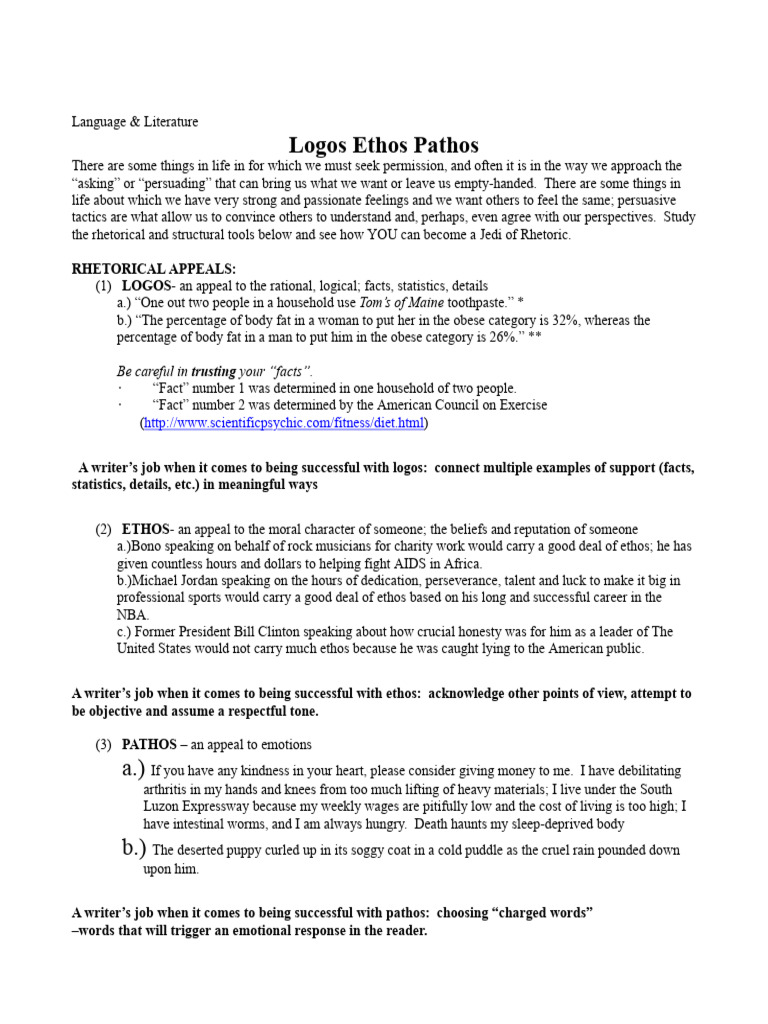 Logos Pathos Ethos | PDF | Cost Of Living | Logos