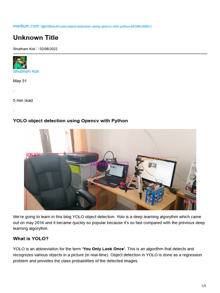 Yolo Opencv | PDF