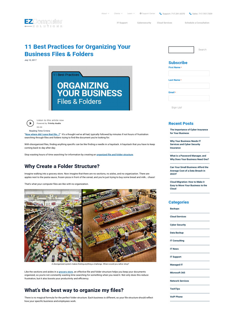 11 Best Practices for Organizing Your B...Files & Folders _ EZComputer Solutions | PDF ...
