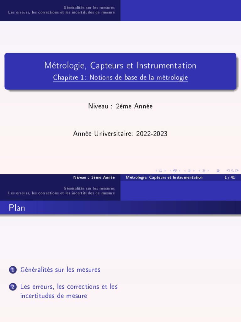 Chap 1 Metrologie | PDF