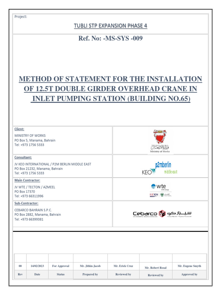 Mos-Inlet Pumping Station (Building 65) - Commented-1 | PDF