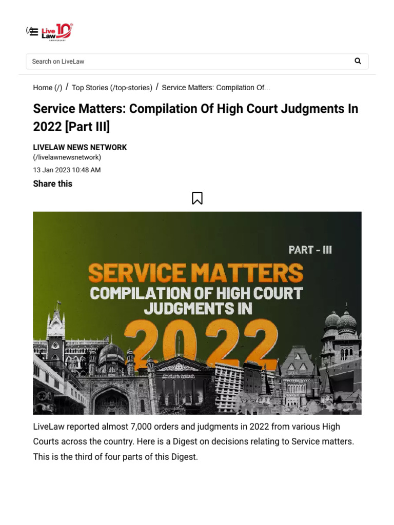 High Court Service Judgments 2022 | PDF