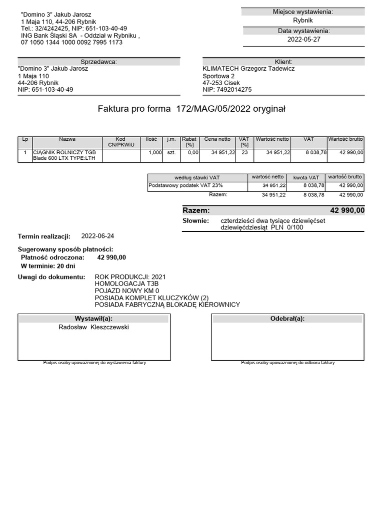 PRO_FORMA_KLIMATECH | PDF