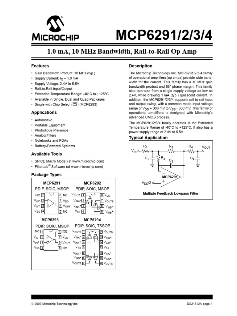 295-05643-0-MCP6291 | PDF