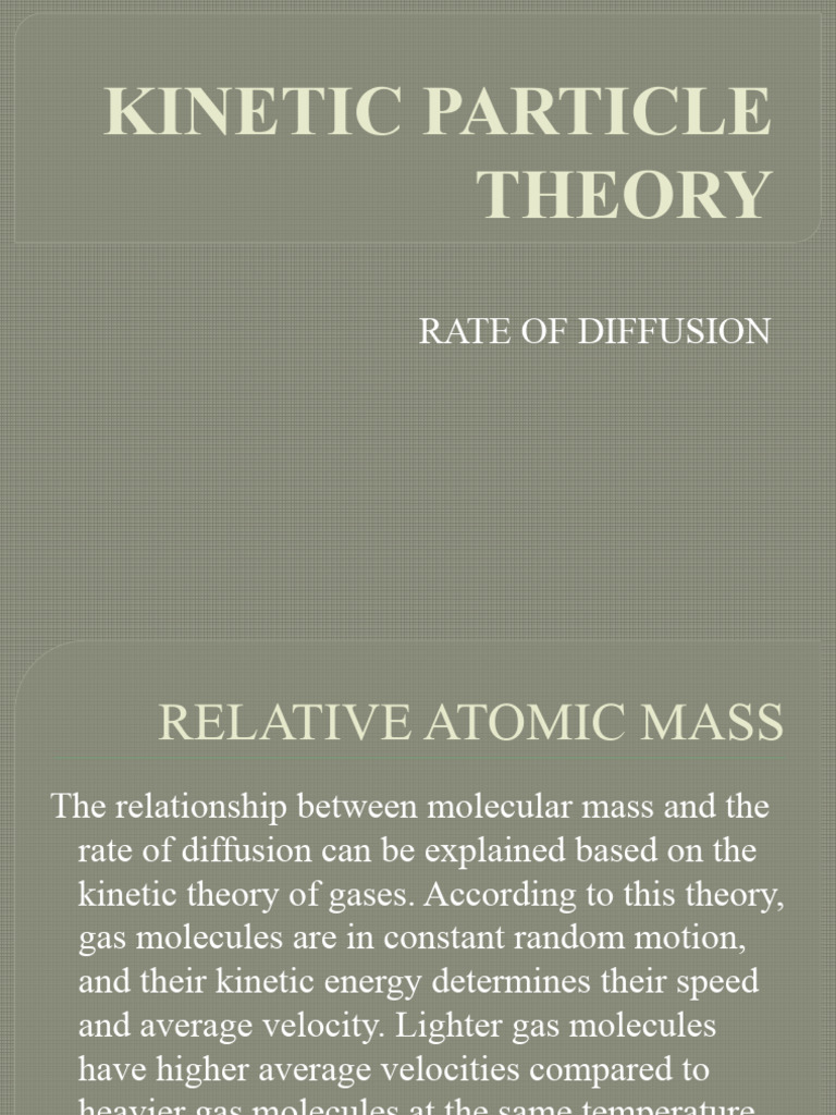 Effects of Rate of Diffusion On Gases | PDF