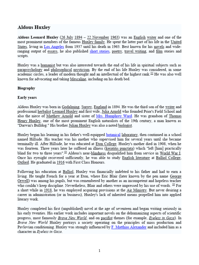 Aldous Huxley | PDF