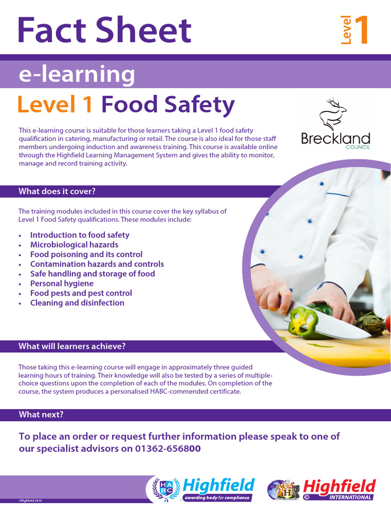 Level 1 Food Safety | PDF