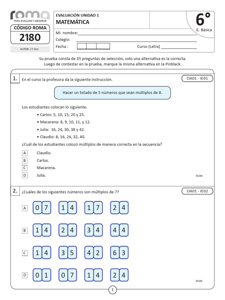 Mat6b Uni1 2180 | PDF