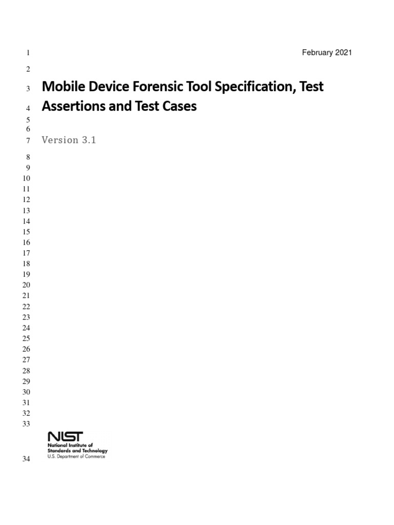 Mobile Device Forensic Tool Test Specification V 3.1 | PDF | Mobile ...