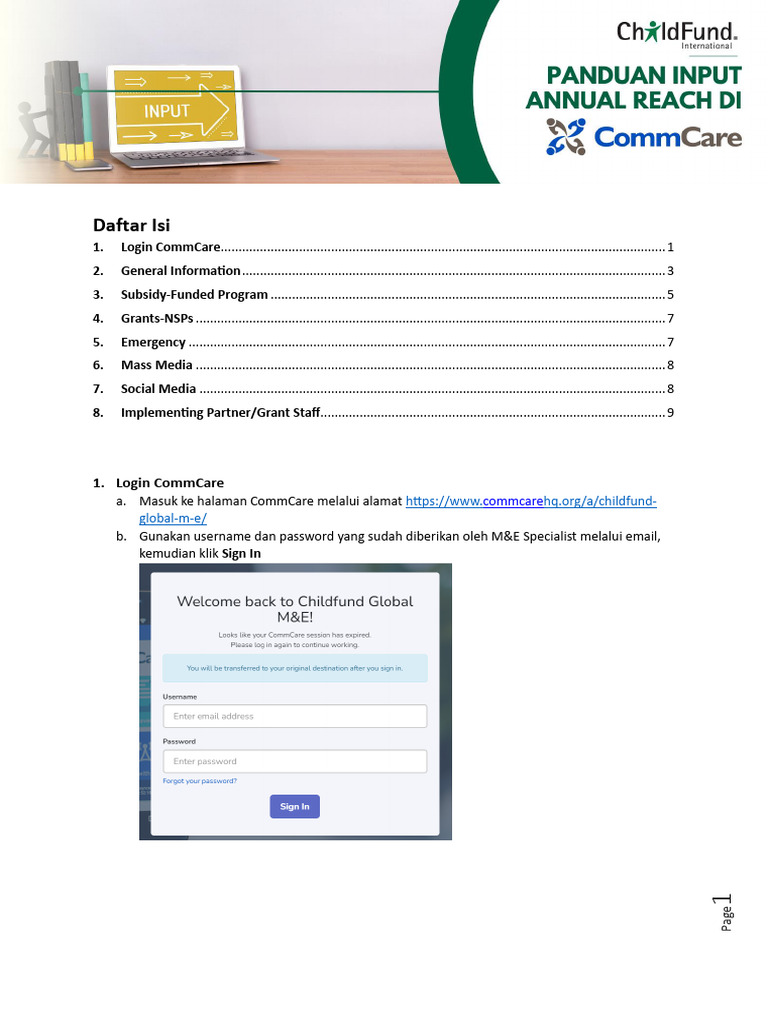 Panduan Pengisian CommCare | PDF