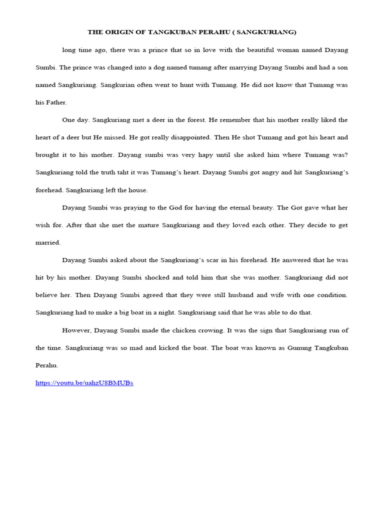 Teks Narative SANGKURIANG N WORKSHEET | PDF