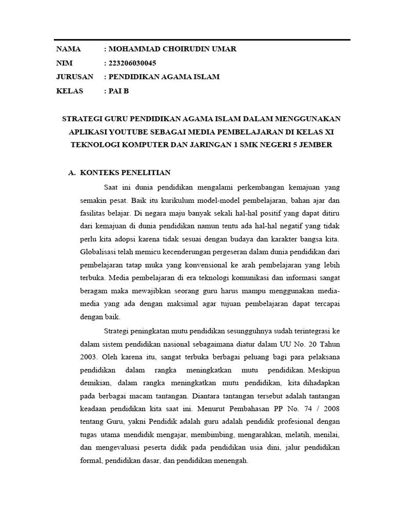 Judul Proposal - Mohammad Choirudin Umar | PDF