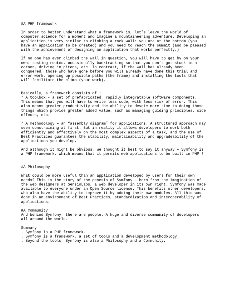 PHP Framework | PDF | Php | Software Framework