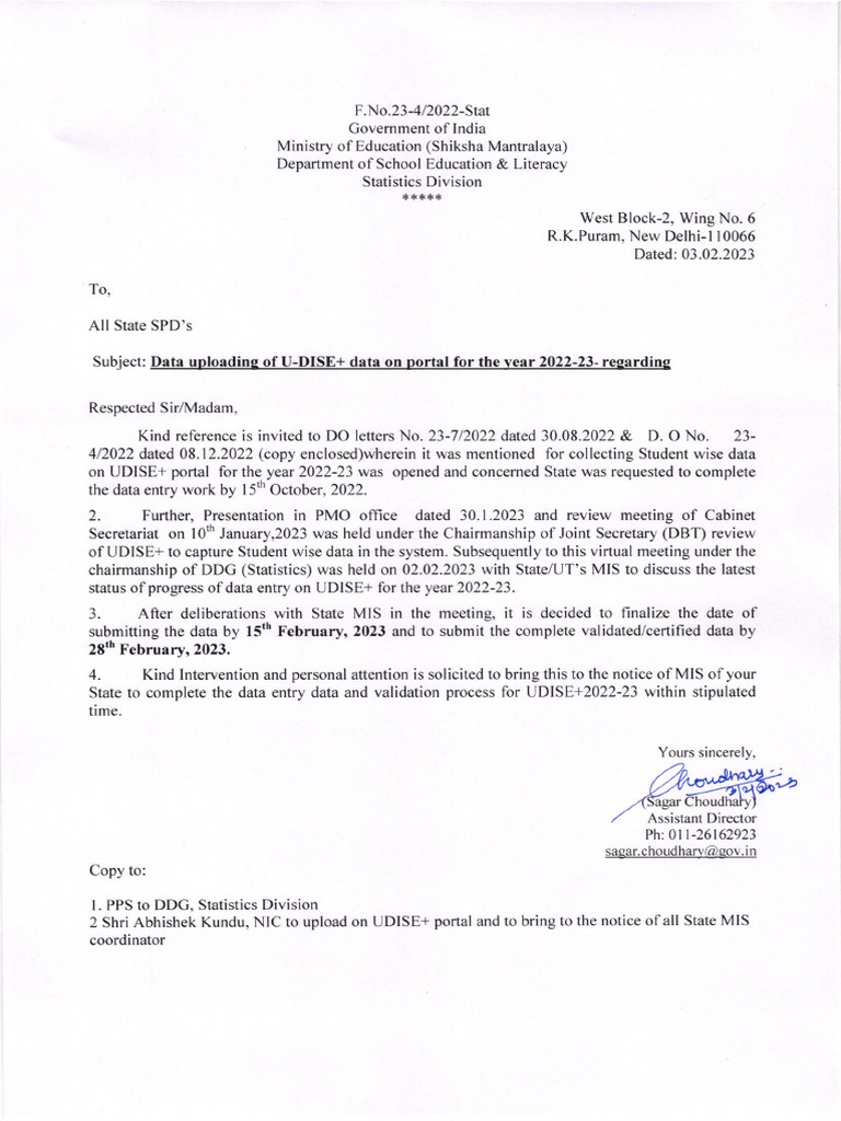 Letter SPD 2022-23 | PDF