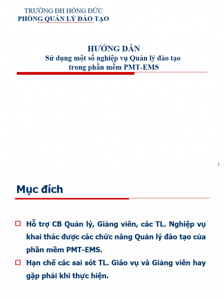 Bc02 Huong Dan Nghiep Vu PMT Ems QLDT 20230329030213 e | PDF
