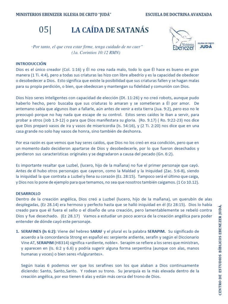 Tema No.5 LA CAÍDA DE SATANÁS | PDF | Arcángel | Satán