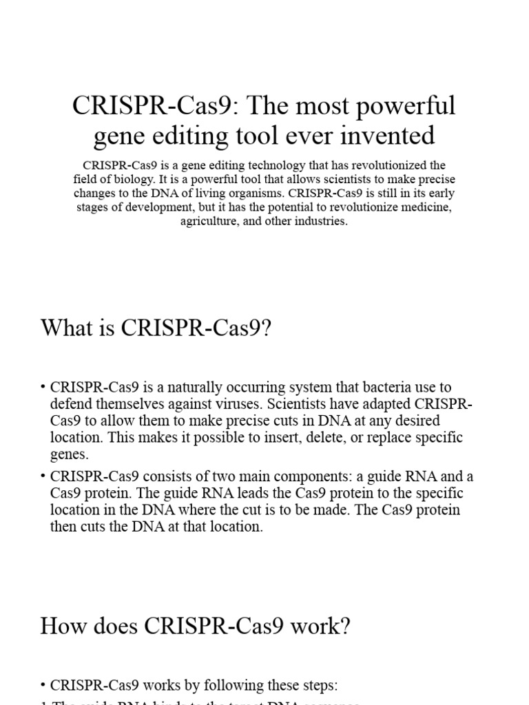 CRISPR-Cas9 - The Most Powerful Gene Editing Tool Ever Invented | PDF