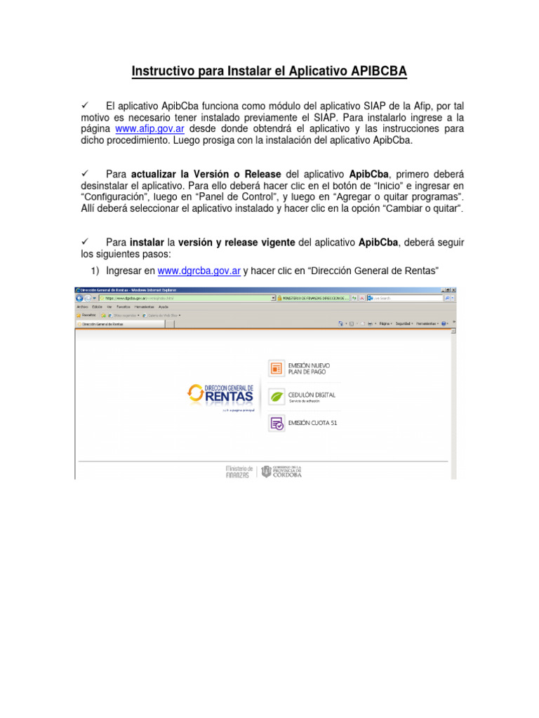 Instrucciones para La Instalación Del Aplicativo APIBCBA | PDF