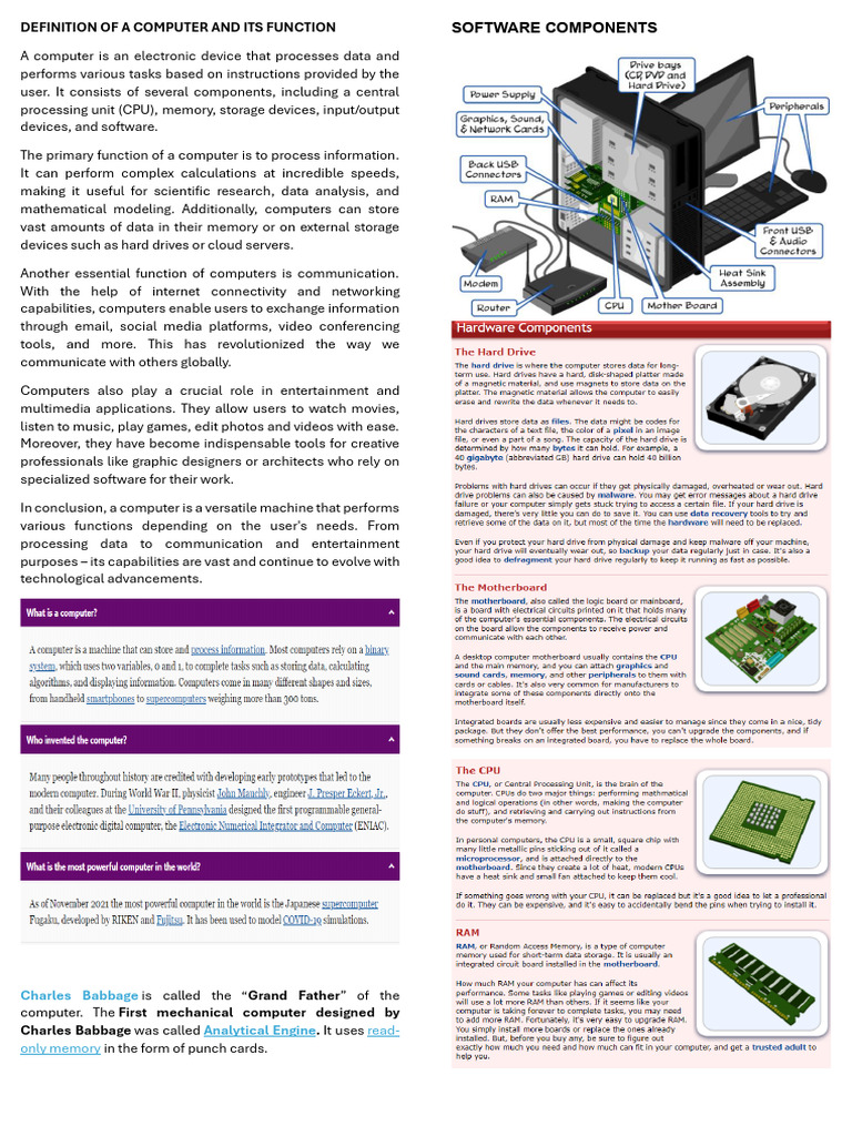Definition of A Computer | PDF
