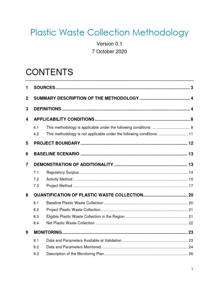Plastic Waste Collection Methodology v0.1 | PDF