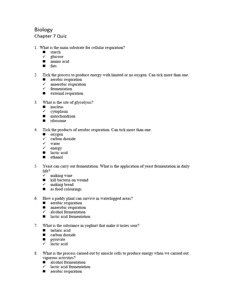 KSSM Biology Chapter 7 QUIZ | PDF KSSM Biology Chapter 7 QUIZ | PDF