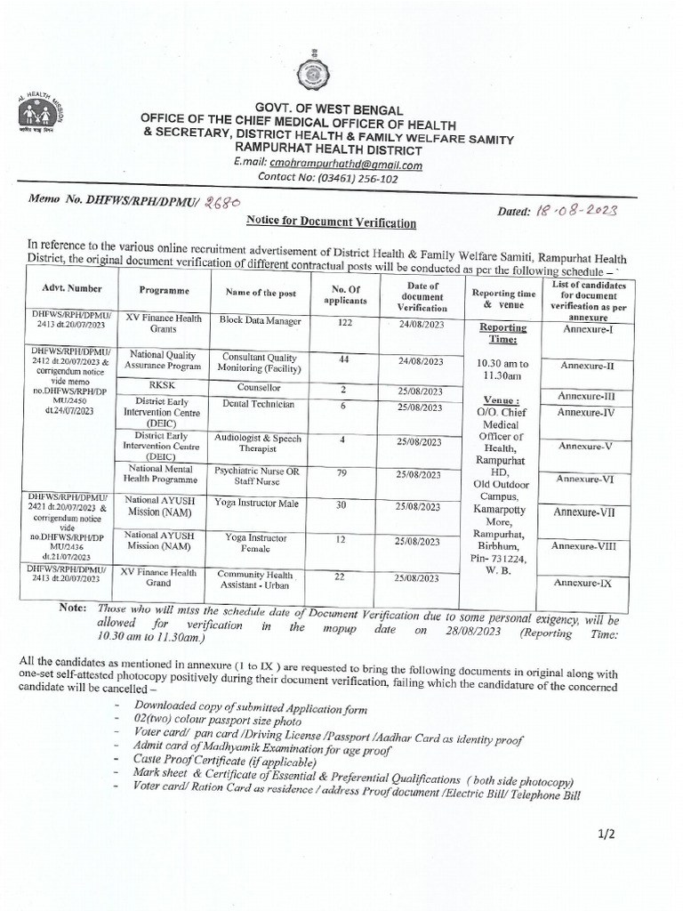 Document Verification - August-23 | PDF Document Verification - August-23 | PDF