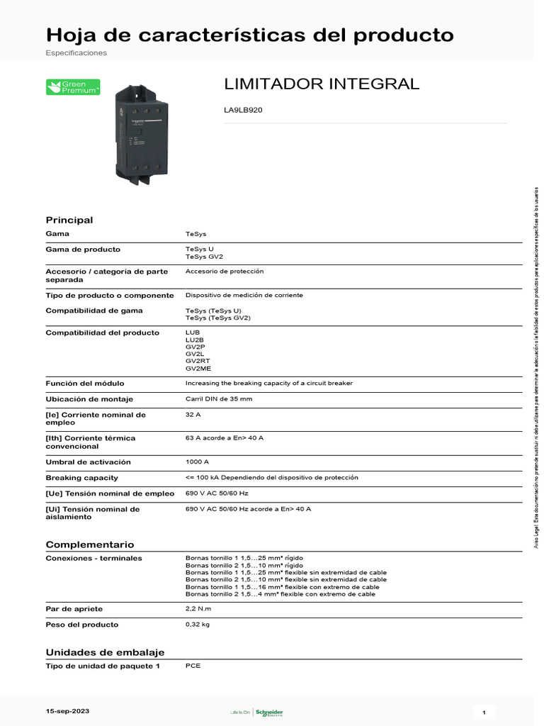 TeSys Ultra - Tesys U - LA9LB920 | PDF