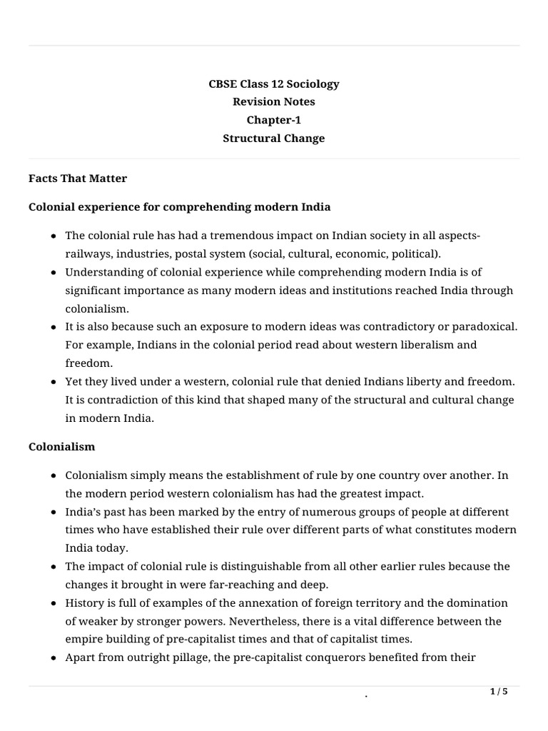 CBSE Class 12 Sociology Social Change and Development in India Revision ... CBSE Class 12 Sociology Social Change and Development in India Revision ...