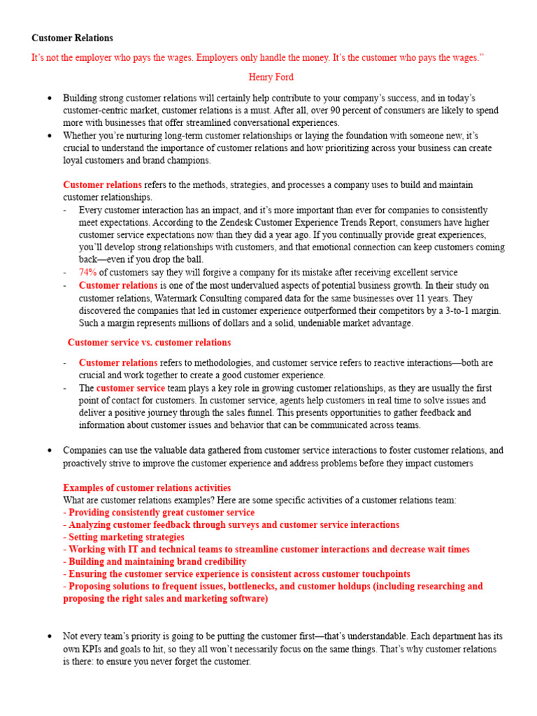 Customer Relations | PDF Customer Relations | PDF